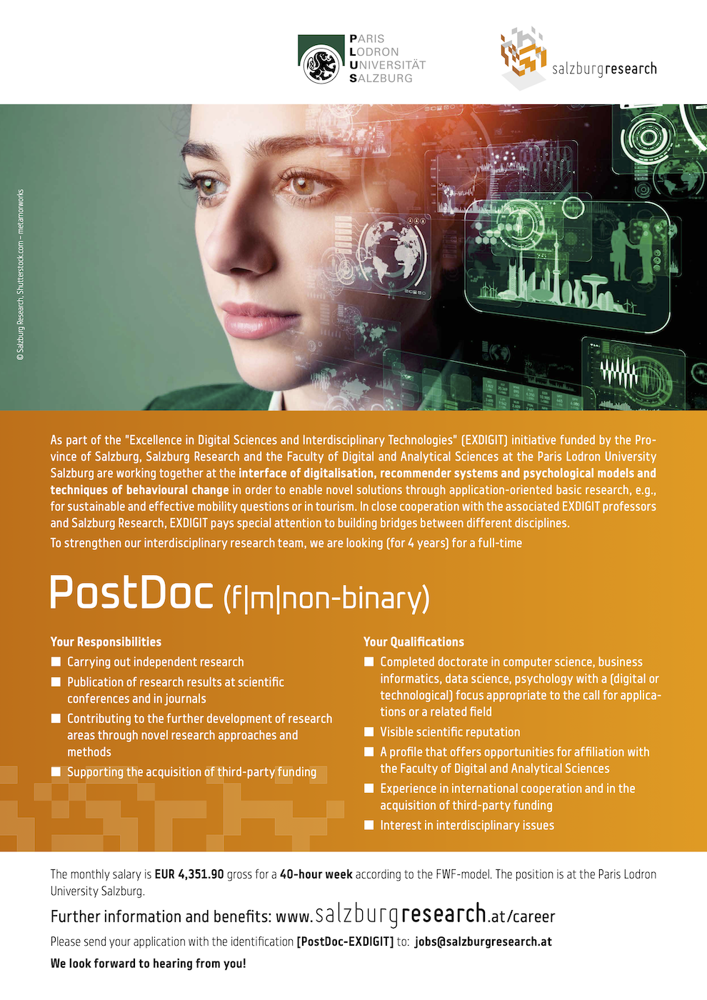 PostDoc Position At Paris Lodron University Salzburg In Collaboration